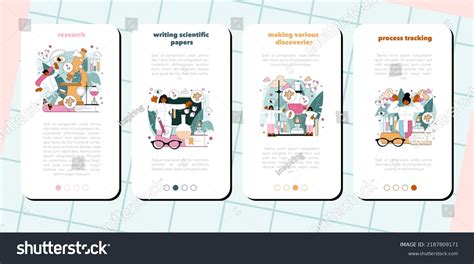Scientist Mobile Application Banner Set Idea Stock Vector Royalty Free