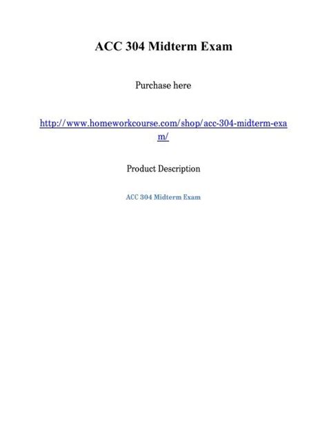 ACC 304 Midterm Exam