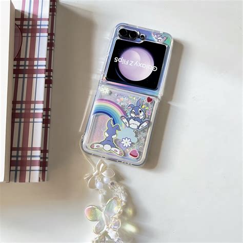 깐부케이스 갤럭시 Z플립6 5 4 3케이스 글리터 링 스트랩 투명 젤리 실리콘