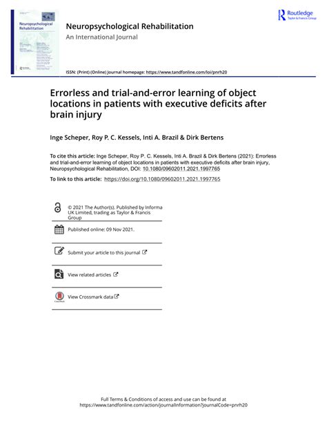 Pdf Errorless And Trial And Error Learning Of Object Locations In