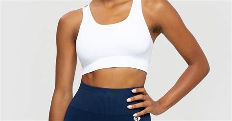 White Seamless Sports Bra With Removable Padding Womens Best Uk