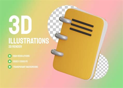 Premium Psd Notebook 3d Illustration