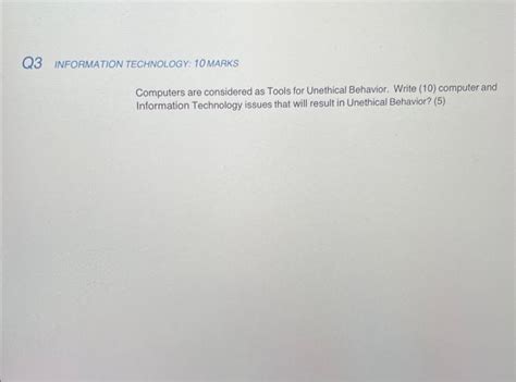 Solved Computers Are Considered As Tools For Unethical