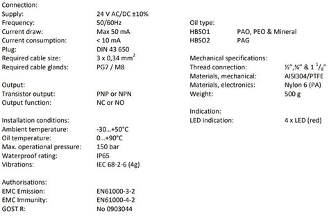Hb Products Hbso Oil Level Switch Instruction Manual
