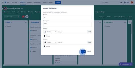 how to create a dashboard in jira