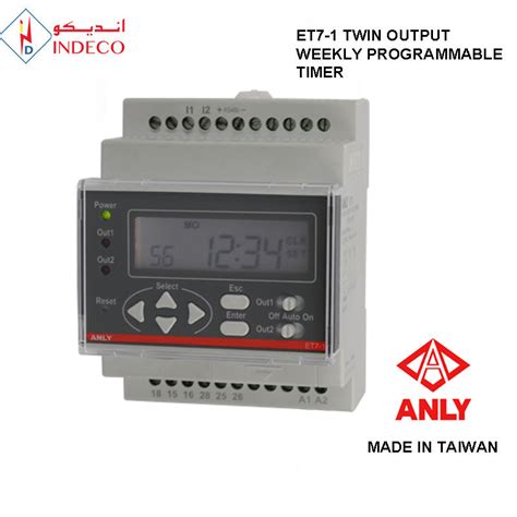 Digital Programable Weekly Timer Twin Outputs Et7 1 Anly Indeco