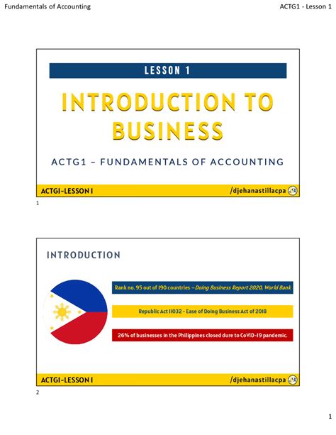 Lesson About Accounting Docsity