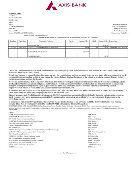Account Stmt Pdf Banks Debit Card