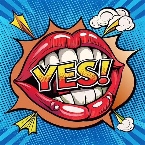 Premium Vector Pop Art Comic Lips