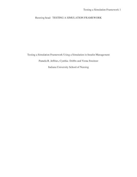Pdf Testing A Simulation Framework Using A Simulation In