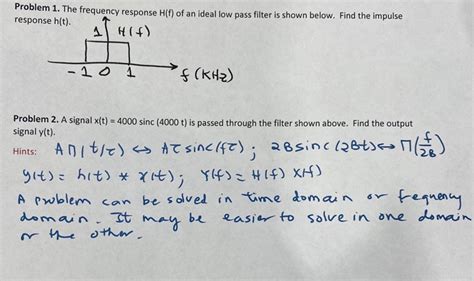 Solved Problem 1 The Frequency Response H F Of An Ideal