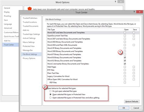 Cant Open Office Documents Check The File Block Settings