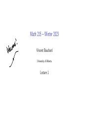 MATH215 In Class Lecture1 Annotated Pdf Math 215 Winter 2023