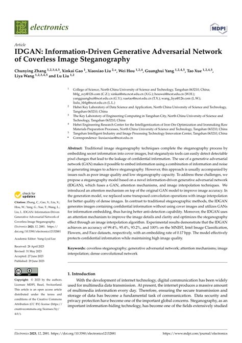 Pdf Idgan Information Driven Generative Adversarial Network Of Coverless Image Steganography