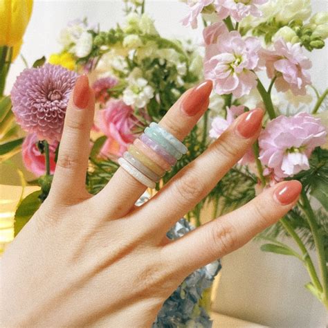 11 파스텔 마블 호마이카 우정 커플 데일리 패션 반지 7color