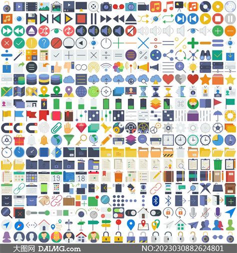 370余款扁平化风格图标集合矢量素材大图网图片素材