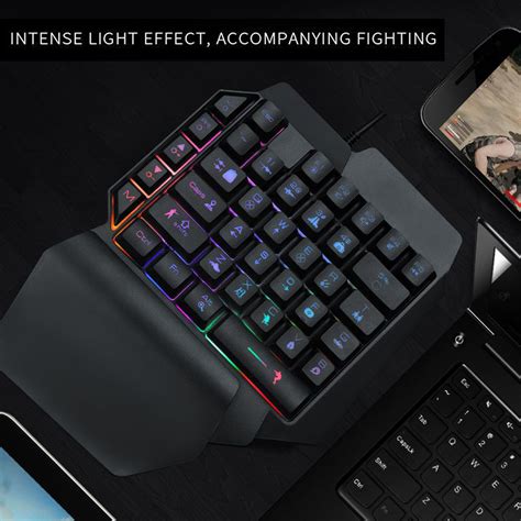 New F6 RGB LED Backlit Gaming Keyboard One Hand Mechanical Keyboard For PUBG PC Games 39 Keys