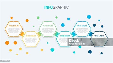 인포그래픽 템플릿입니다 6 가지 옵션 벌집 디자인에 아름다운 색상 프레젠테이션을 위한 벡터 타임라인 요소입니다 0명에 대한 스톡 벡터 아트 및 기타 이미지 Istock