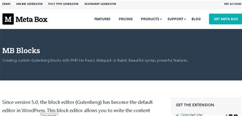 Meta Box Blocks CreativeSea