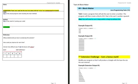 Java Programming Workbook Teaching Resources