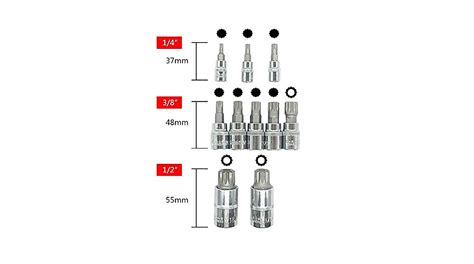 Xzn Triple Square Spline Bit Socket Set 10 Pieces
