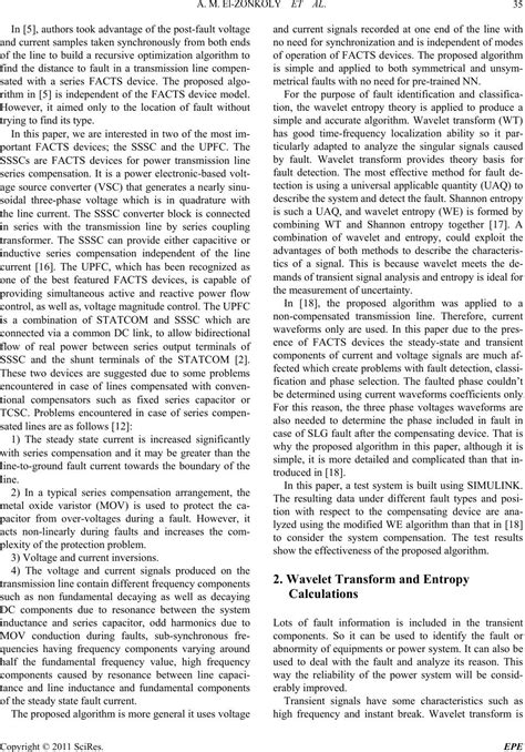 Wavelet Entropy Based Algorithm For Fault Detection And Classification