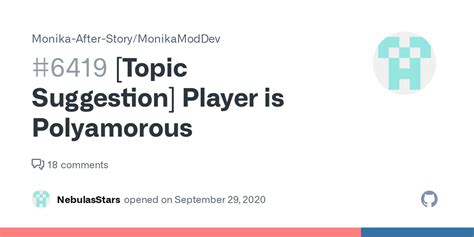Topic Suggestion Player Is Polyamorous · Issue 6419 · Monika After