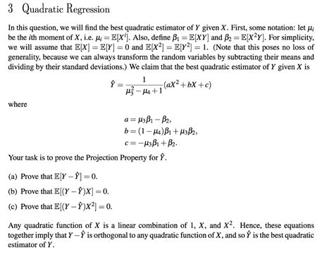 Solved 3 Quadratic Regression In This Question We Will Find