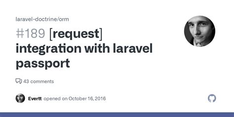 [request] integration with laravel passport · issue 189 · laravel