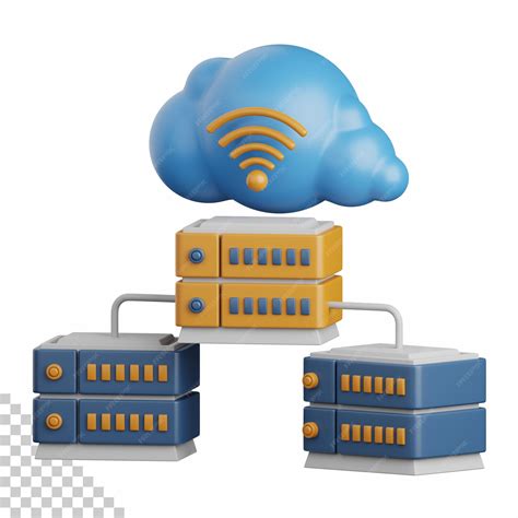 Premium Psd 3d Rendering Database Server Isolated Useful For Cloud Network Computing