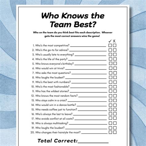 Get To Know Your Team Ice Breaker Team Building Activity Coworker