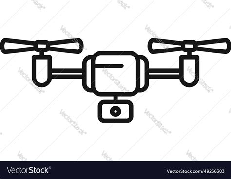 Smart Digital Drone Icon Outline Land Royalty Free Vector