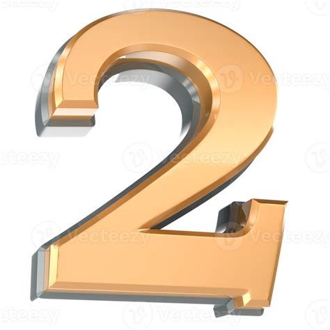 Number 2 3d Render 41280889 Png