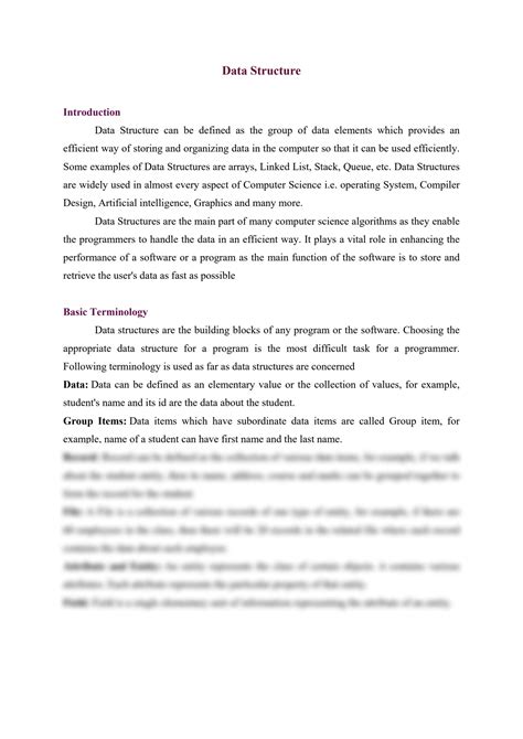 Solution Introduction Of Data Structure Studypool