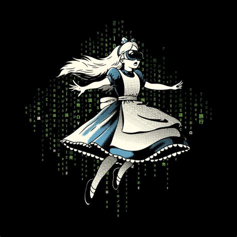 Alice Green Code Rain Japanese By Tobe Fonseca Home Mounted Aluminum Print Tobe Fonsecas