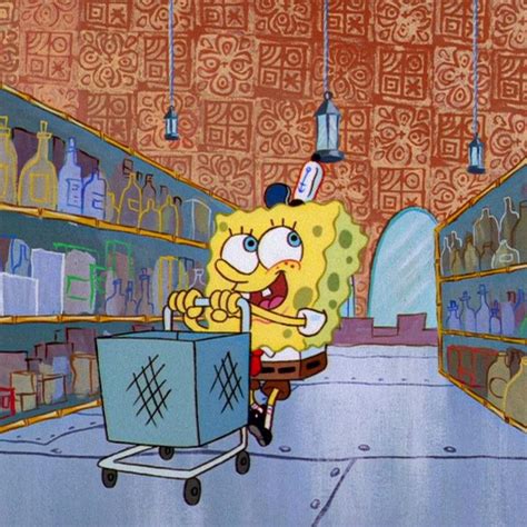 Spongebob Funny Picture Spongebob Pushing A Shopping Cart