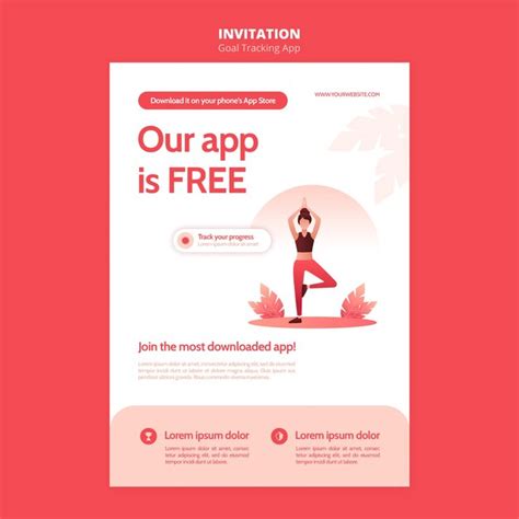 Premium Psd Goal Tracking App Invitation Template