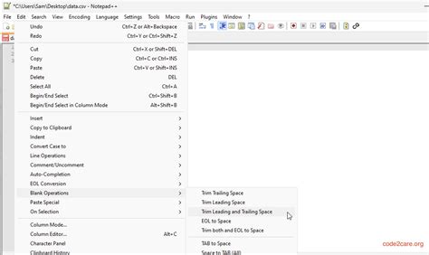 Notepad How To Remove Extra Spaces At The Start And End Of Each Line