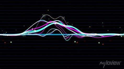audio waveform animation spectrum sound equalizer 3d rendering wall