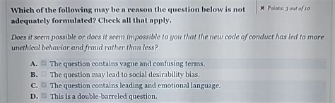 Solved Which Of The Following May Be A Reason The Question