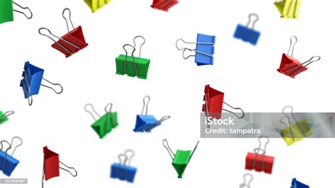 교육 또는 사업 개념에 대 한 흰색 바탕에 공기에서 다채로운 종이 바인더 클립 3 차원 일러스트 레이 션 바람에 대한 스톡 사진 및 기타 이미지 Istock