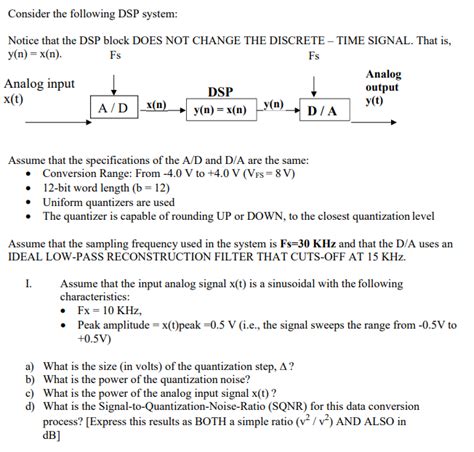 Solved Consider The Following Dsp System Notice That The