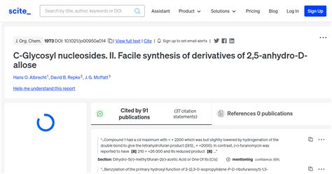 C Glycosyl Nucleosides Ii Facile Synthesis Of Derivatives Of 2 5 Anhydro D Allose