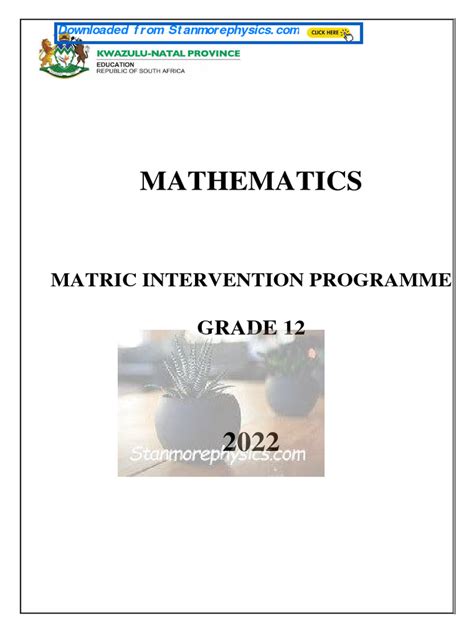 Maths Grade 12 Mip 2022 Pdf Asymptote Function Mathematics
