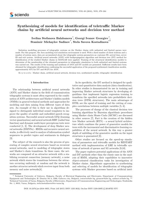 Pdf Synthesizing Of Models For Identification Of Teletraffic Markov