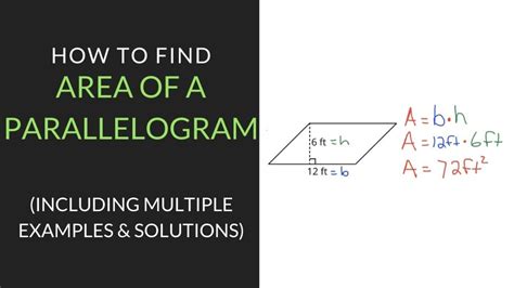 How To Find Area Of A Parallelogram Worksheet Formula And Examples