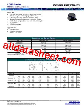 LDRS Datasheet PDF Stackpole Electronics Inc