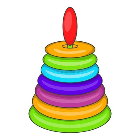 Значок игрушки пирамиды детей стиль шаржа Иллюстрация вектора иллюстрации насчитывающей учить