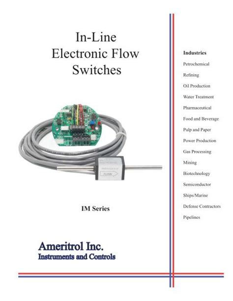 In Line Electronic Flow Switches Ameritrol Inc