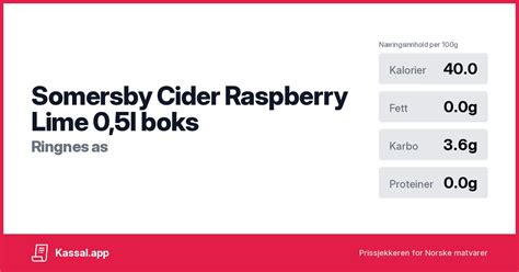 Somersby Cider Raspberry Lime 0 5l Boks Kassalapp®